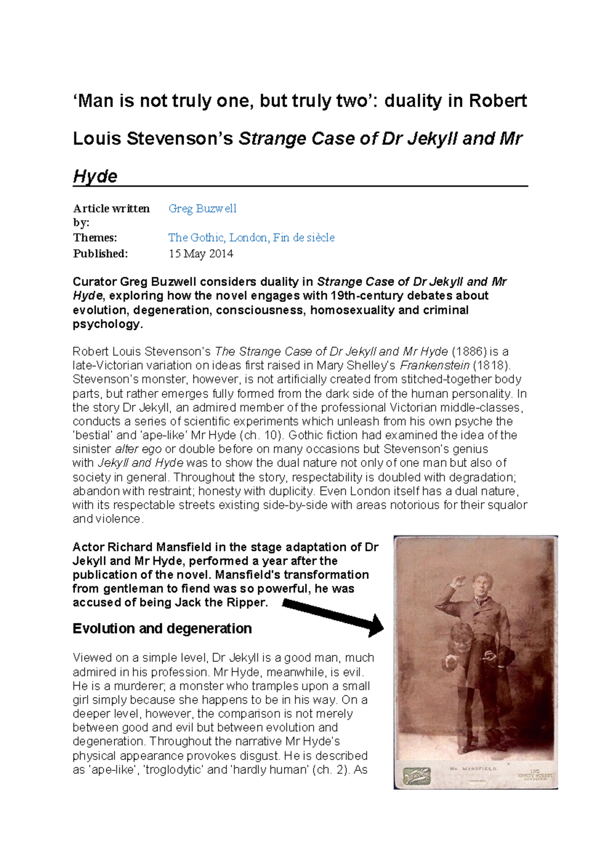 Exploring Duality in Robert Louis Stevenson’s Dr Jekyll and Mr Hyde ...