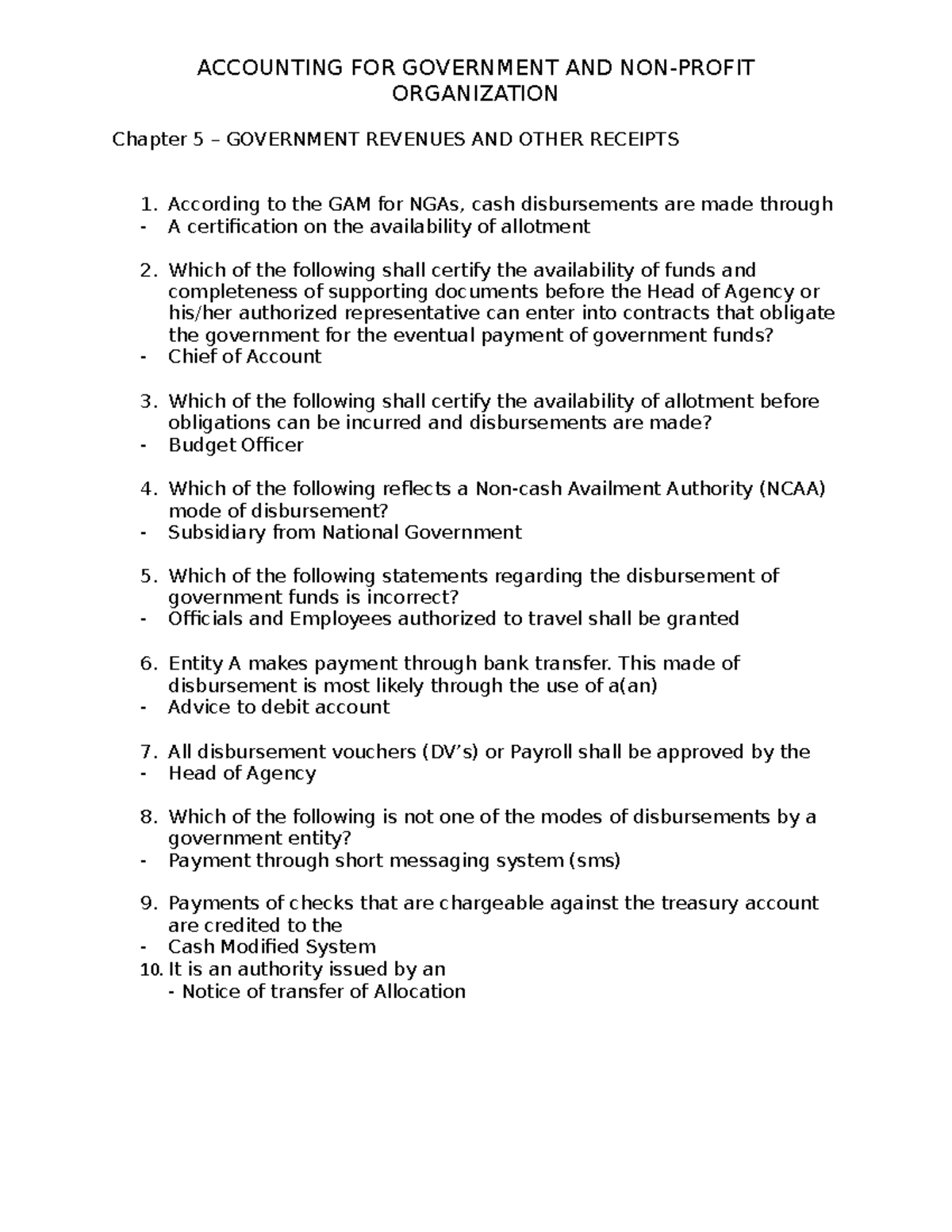 Chapter 5: Government Revenues & Other Receipts - Accounting for NGOs ...