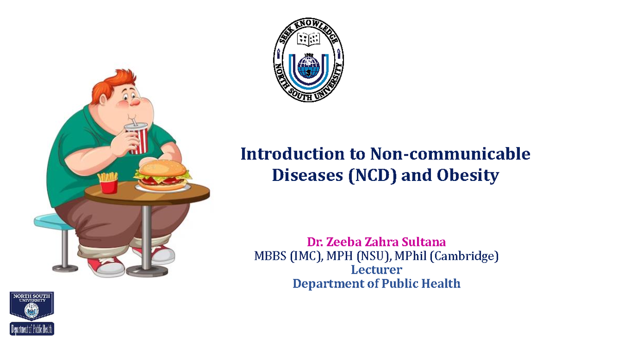 Lecture 7 Introduction to NCD and Obesity Updated - Dr. Zeeba Zahra ...