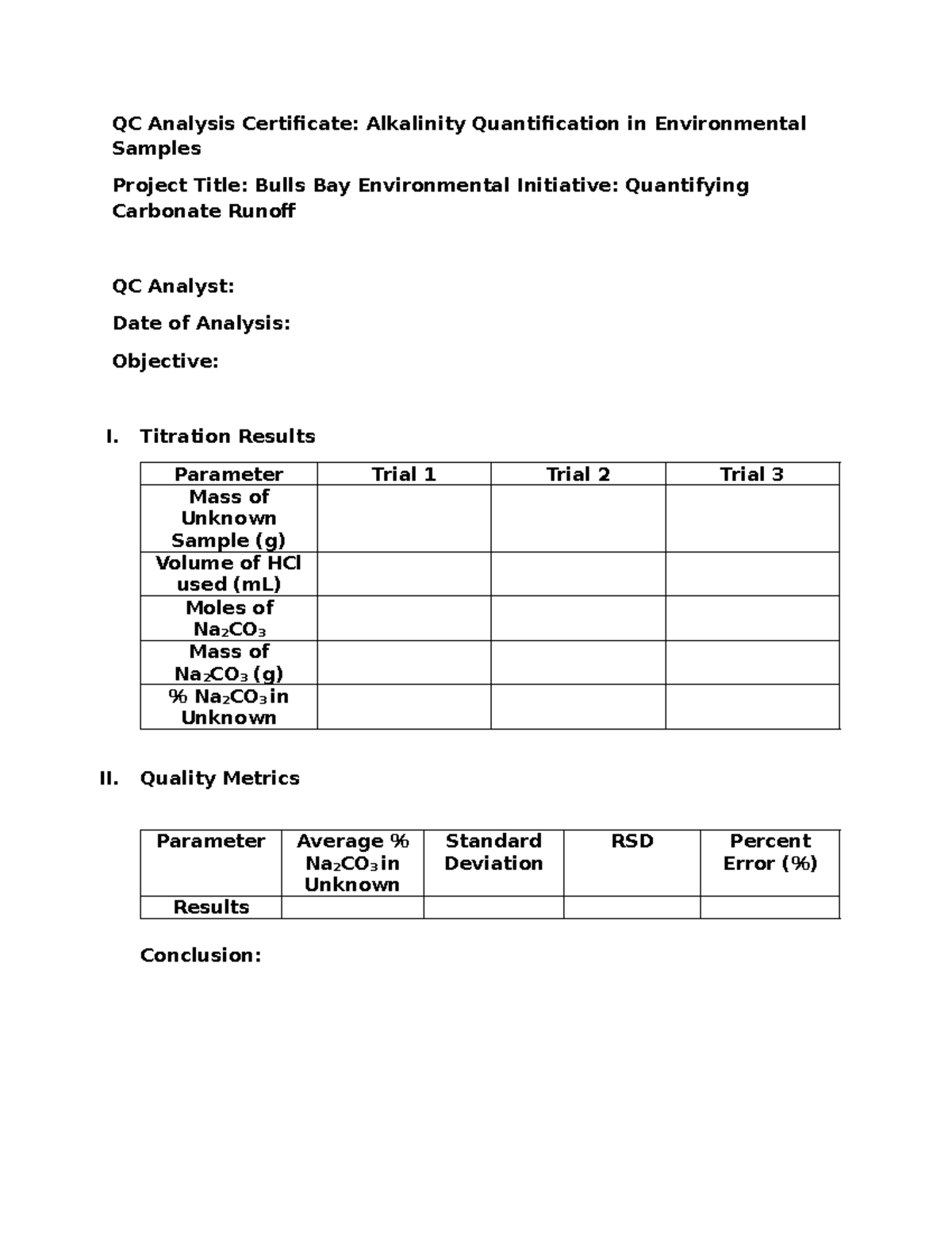 QC Analysis Certificate-L2-1 - CHM3120C - QC Analysis Certificate ...