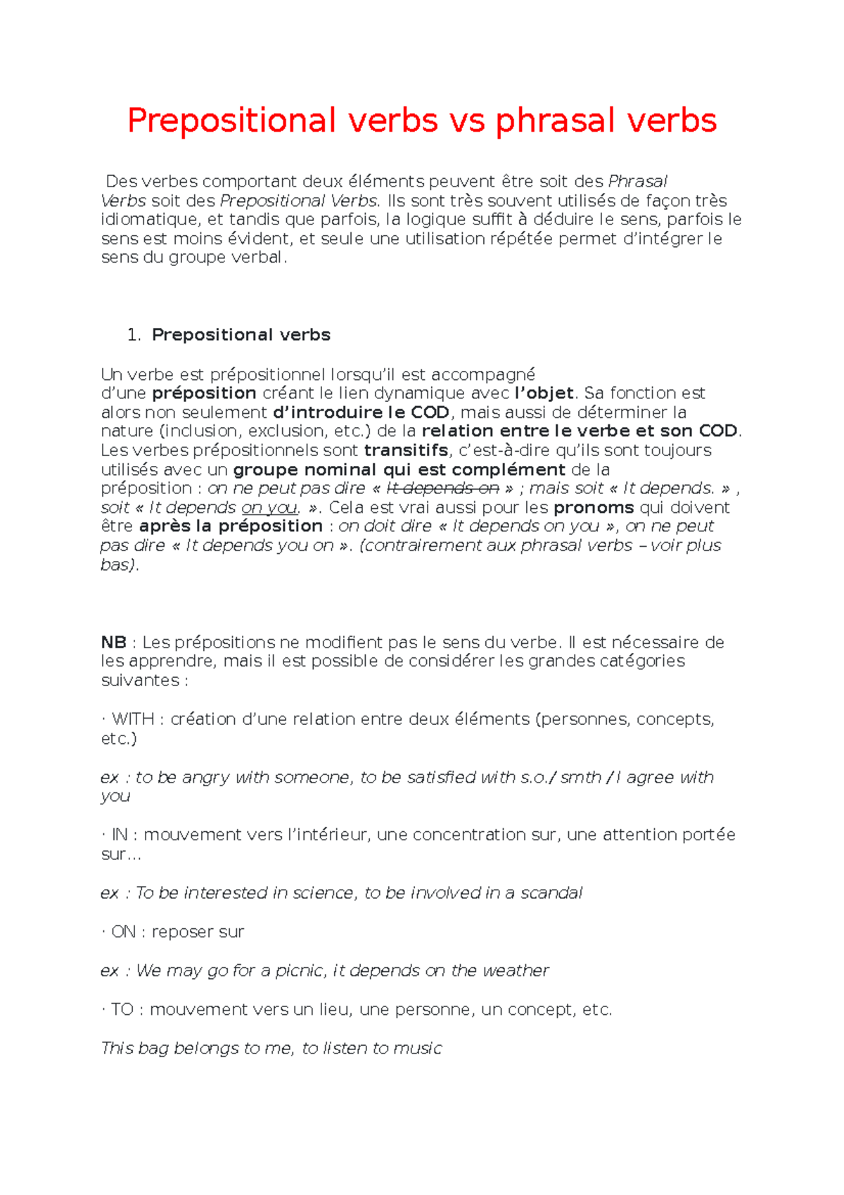 Phrasal Verbs vs Prepositional Verbs: A Comprehensive Guide - Studocu