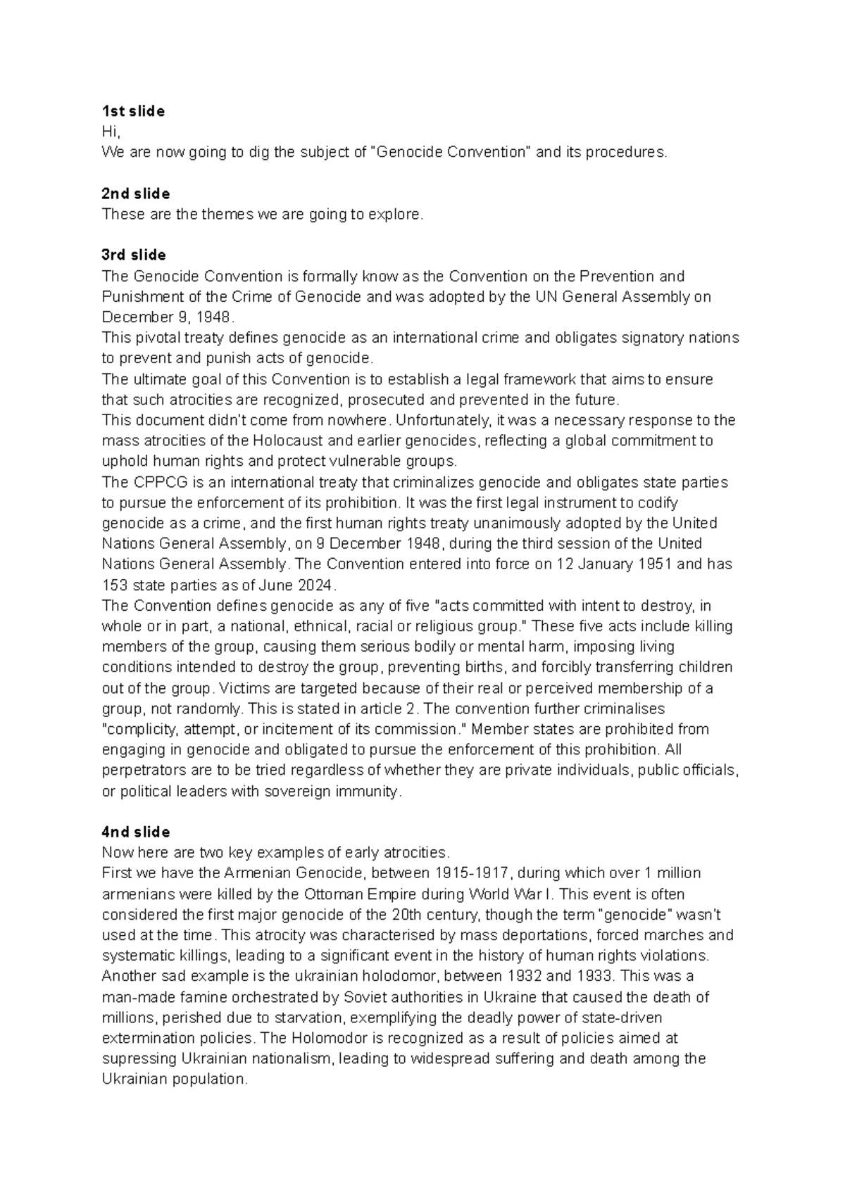 CPPCG Overview: Genocide Convention & Historical Atrocities - Studocu
