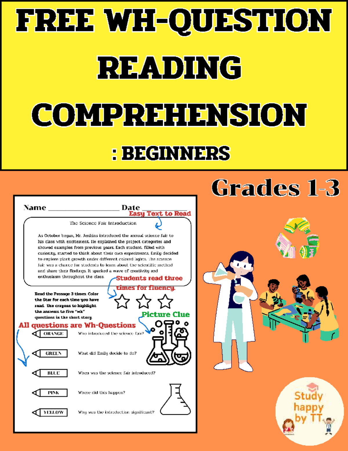 FREE READING COMPREHENSION: WH Questions for Beginners Grades 1-3 - Studocu
