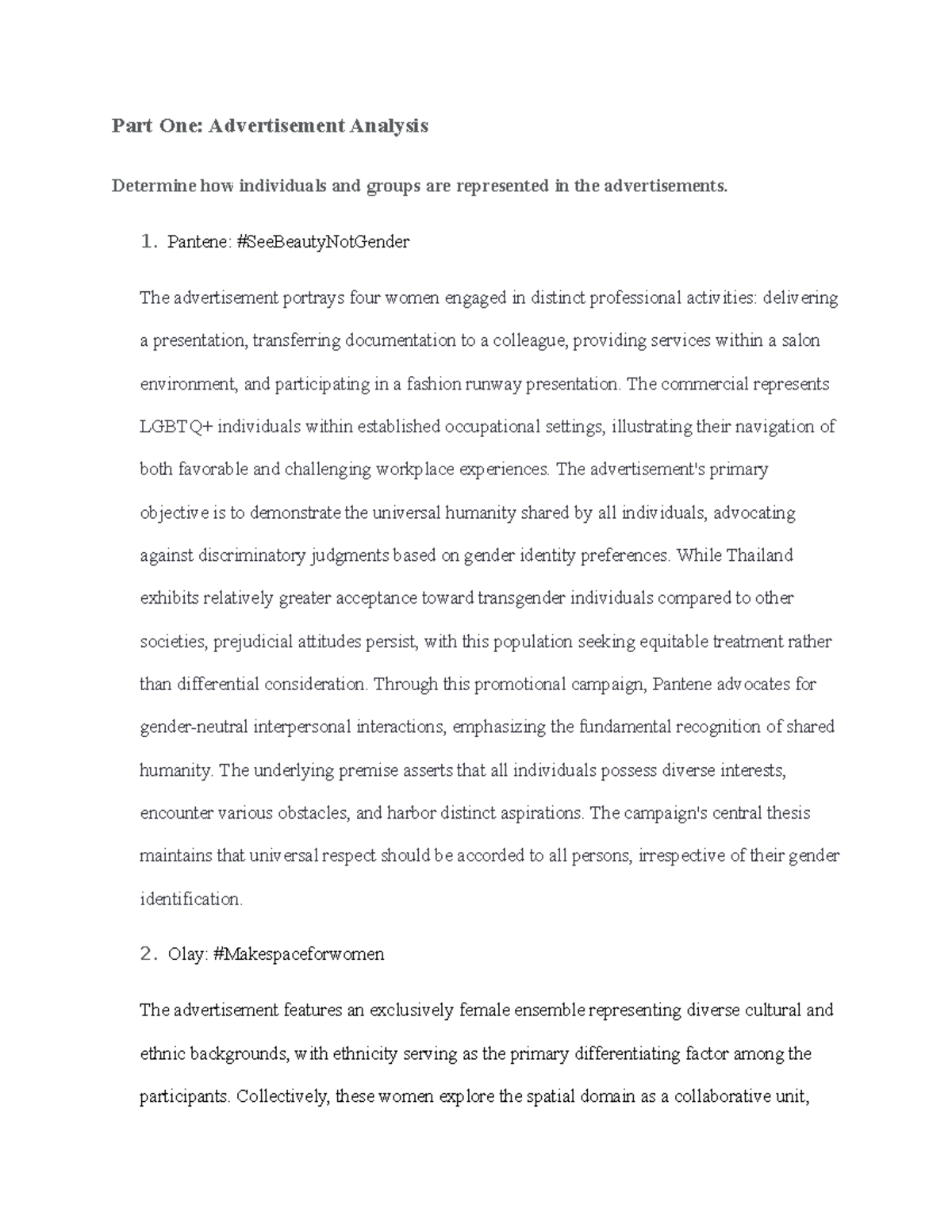 SCS 100: Advertisement Analysis and Gender Representation Insights ...