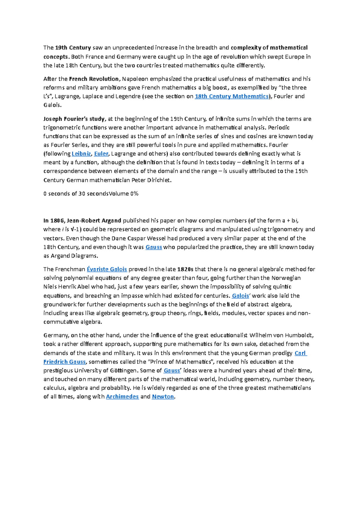 Mathematics in the 19th Century: Key Developments & Figures - Studocu