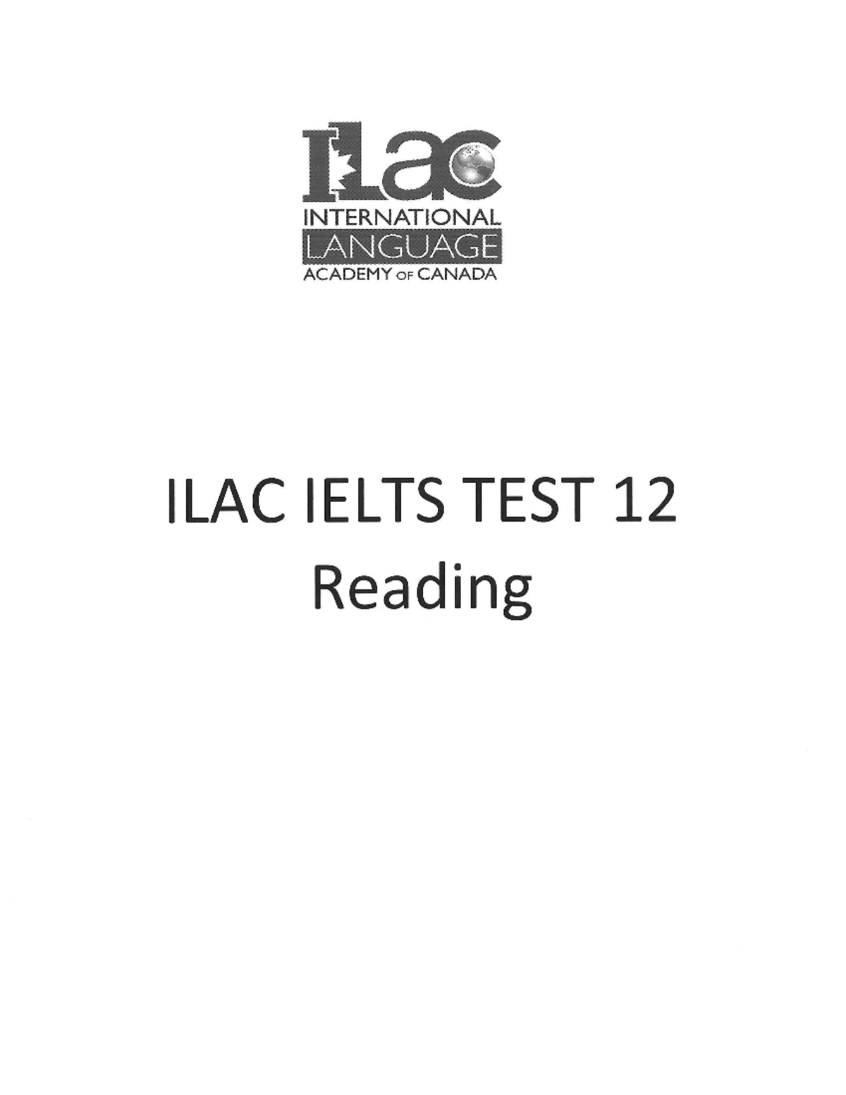 ILAC IELTS Test 28 - Reading Passage Analysis & Headings - Studocu