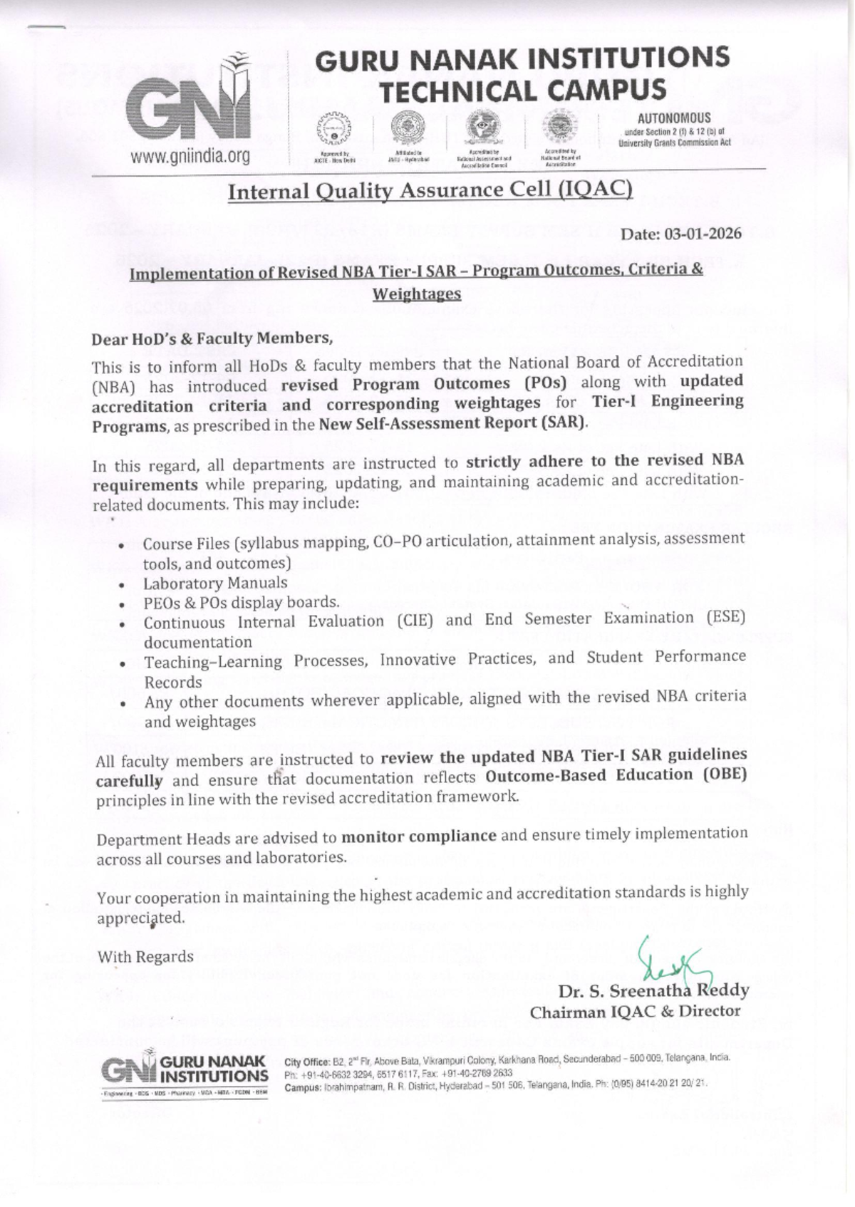 NBA Revised Program Outcomes for TIER-I Institutions - 03JAN26 - Studocu