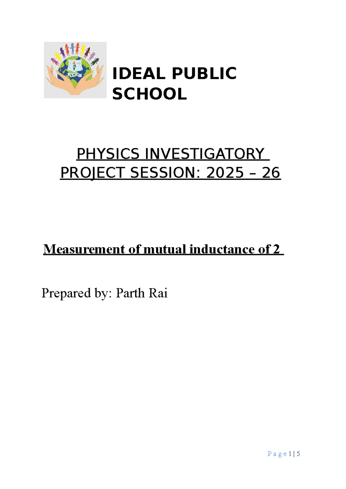 XII A Physics Investigatory Project: Mutual Inductance Measurement ...