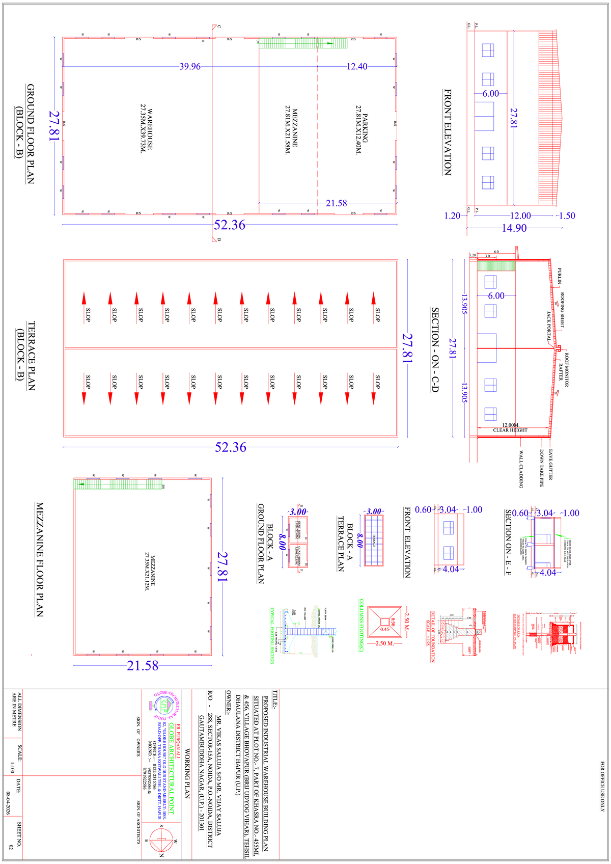 Proposed Industrial Warehouse Building Plan - Vikas Saluja (Brij Udyog ...
