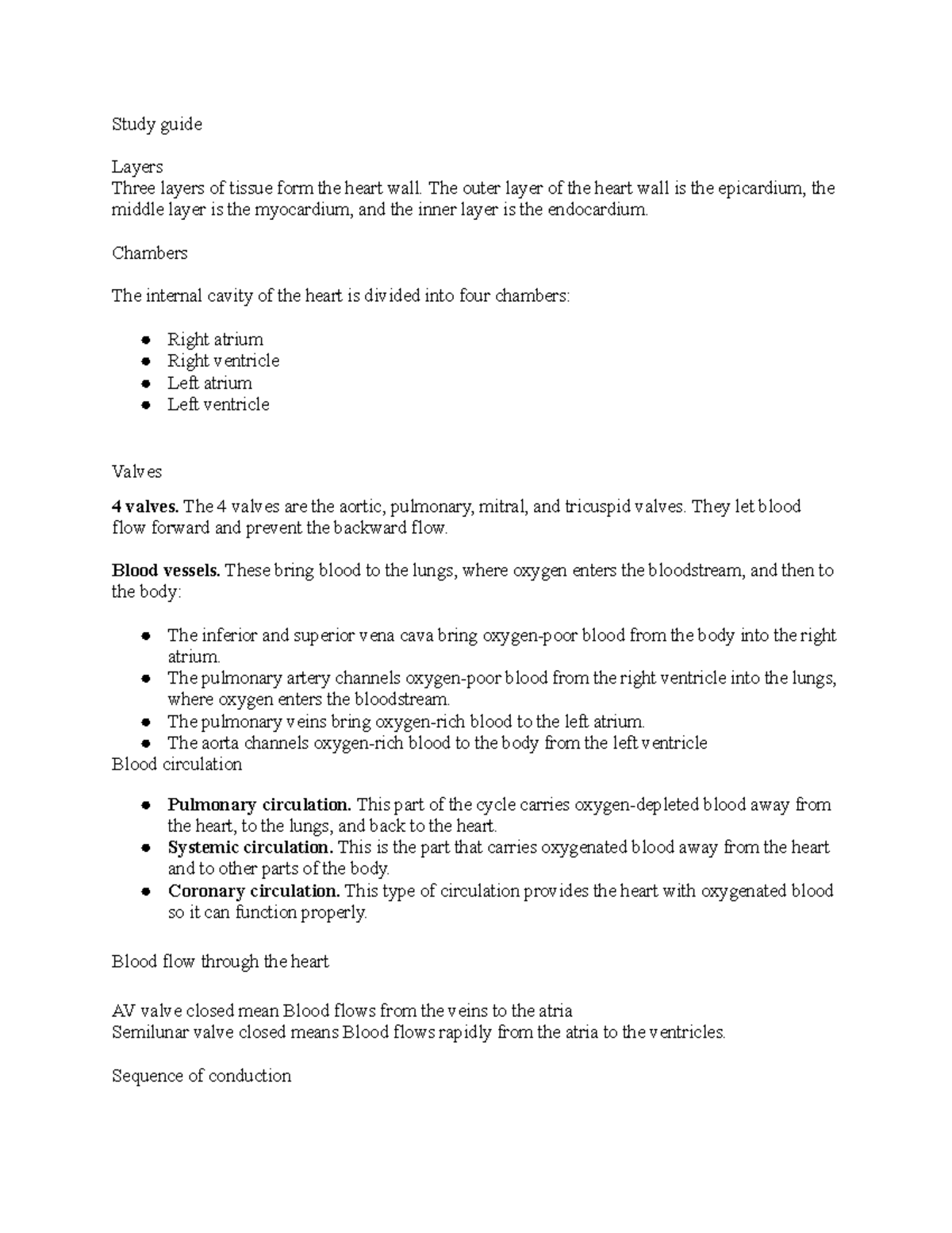Study Guide: Heart and Respiratory System Overview - Studocu