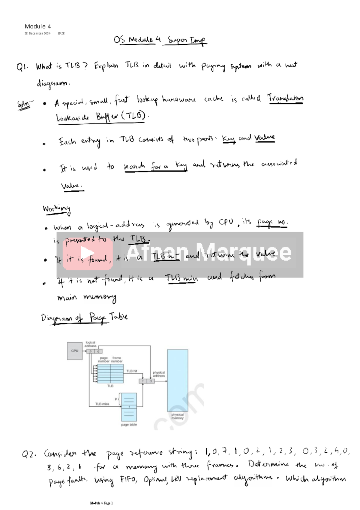 OS M4 Super Important Notes on Memory Allocation Techniques - Studocu