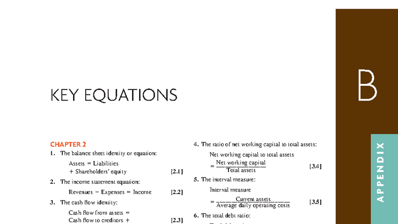 Midterm Formula Sheet for Financial Analysis (FIN 101) - Studocu