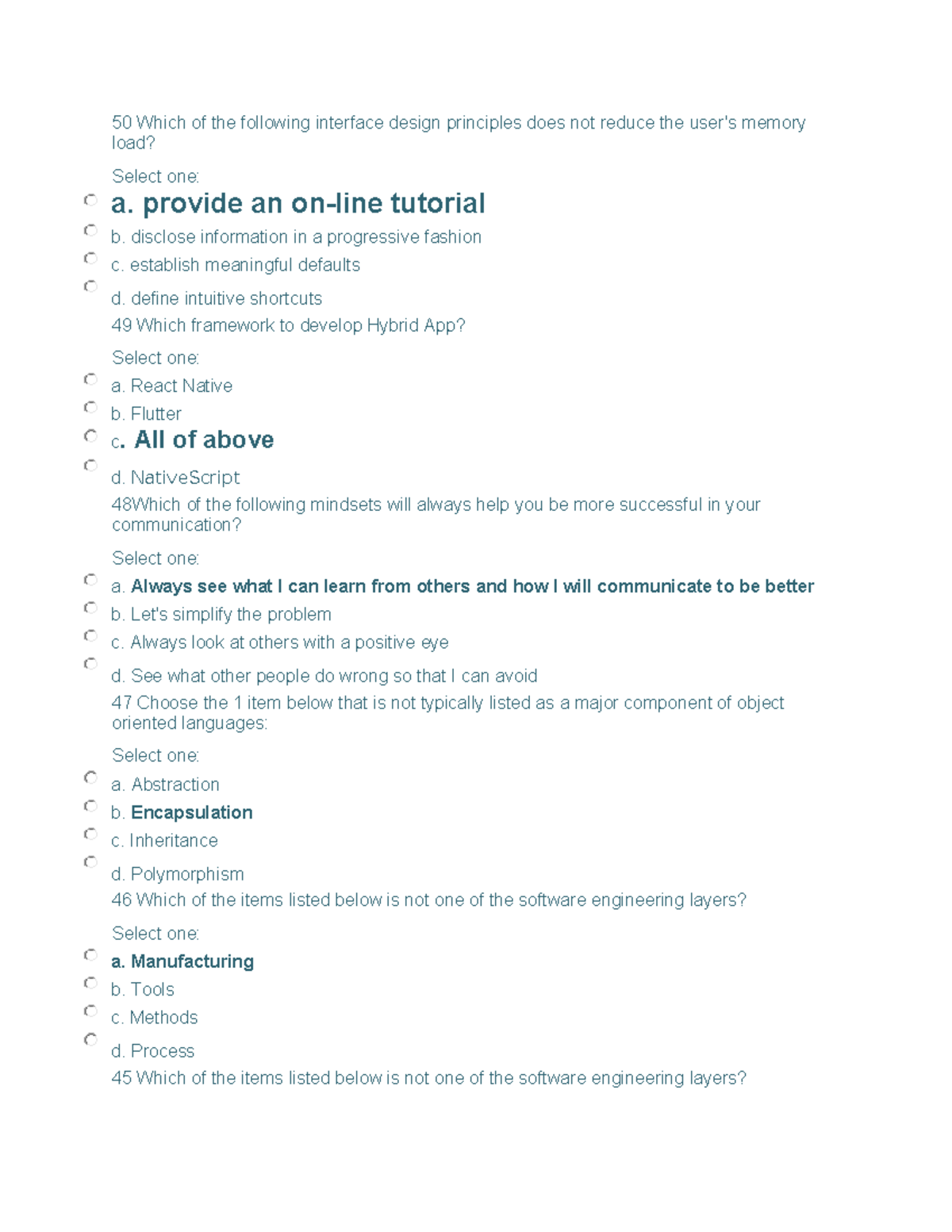 KTDL - Interface Design Principles & Hybrid App Frameworks Quiz - Studocu