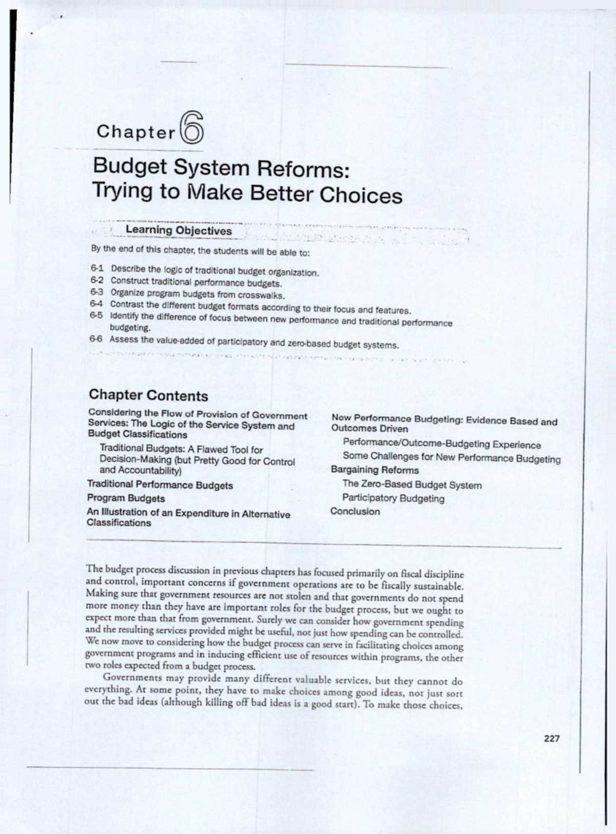Chapter 6 (Budget System Reforms): Enhancing Decision-Making in Public ...