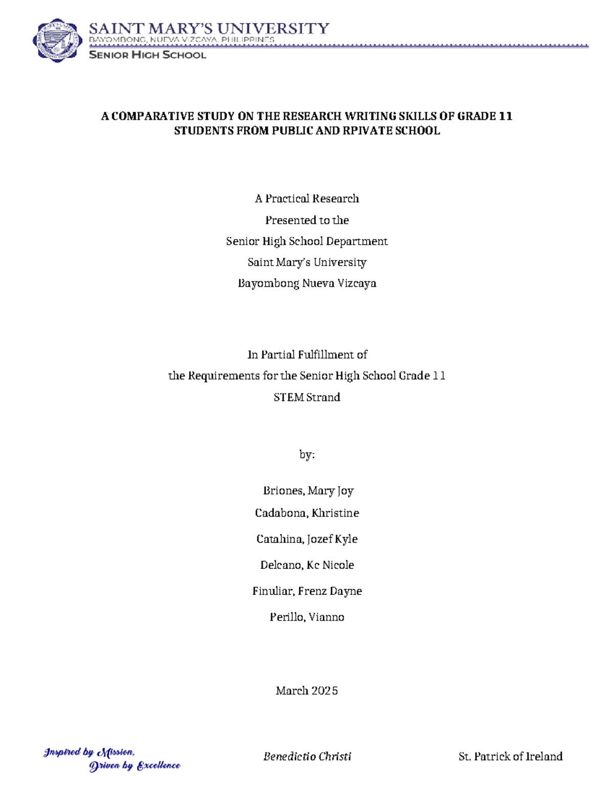 Final Manuscript: Comparative Study of Research Writing Skills in SHS ...
