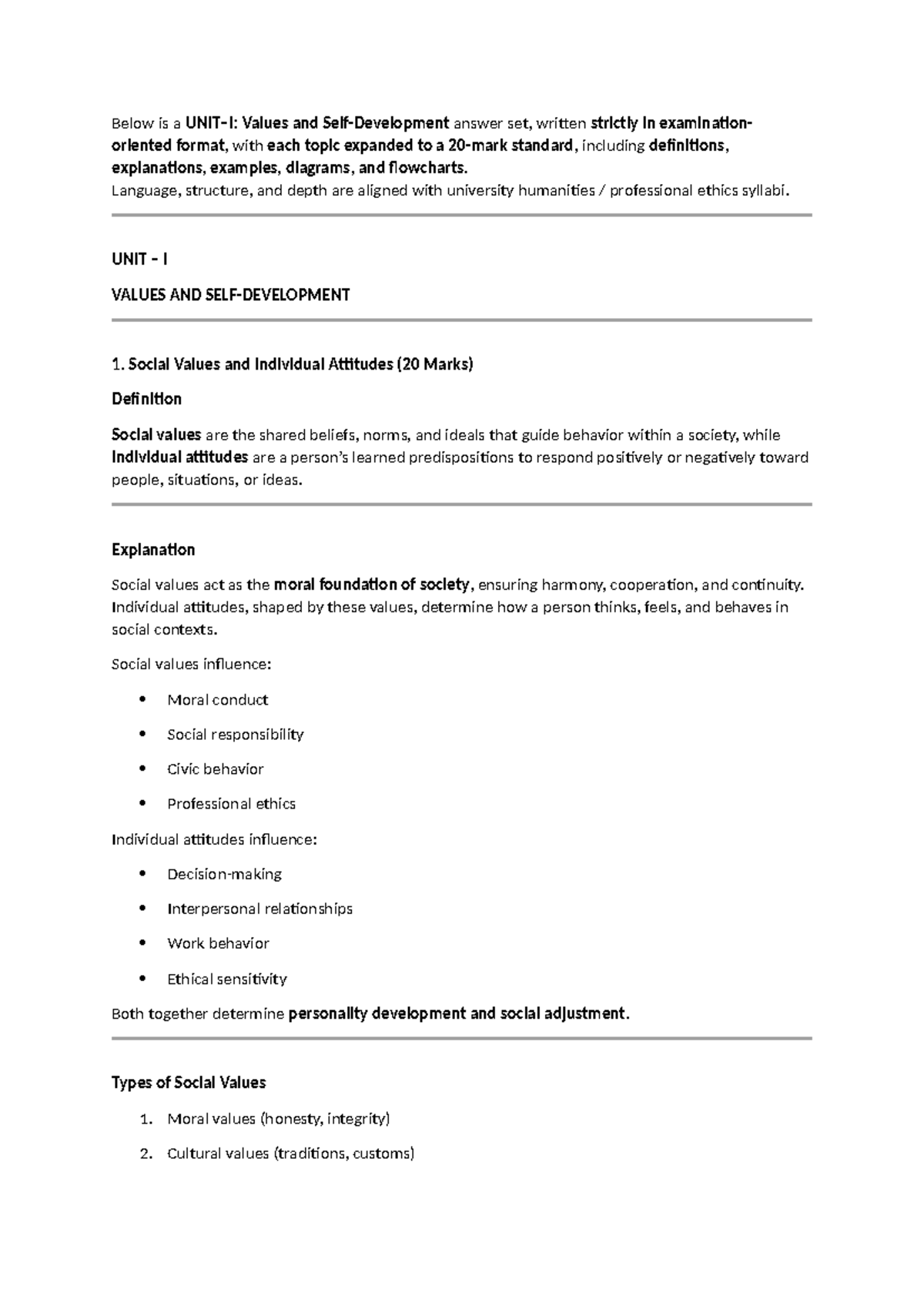 DS System - Lecture Notes on Values and Ethics in Human Behavior - Studocu
