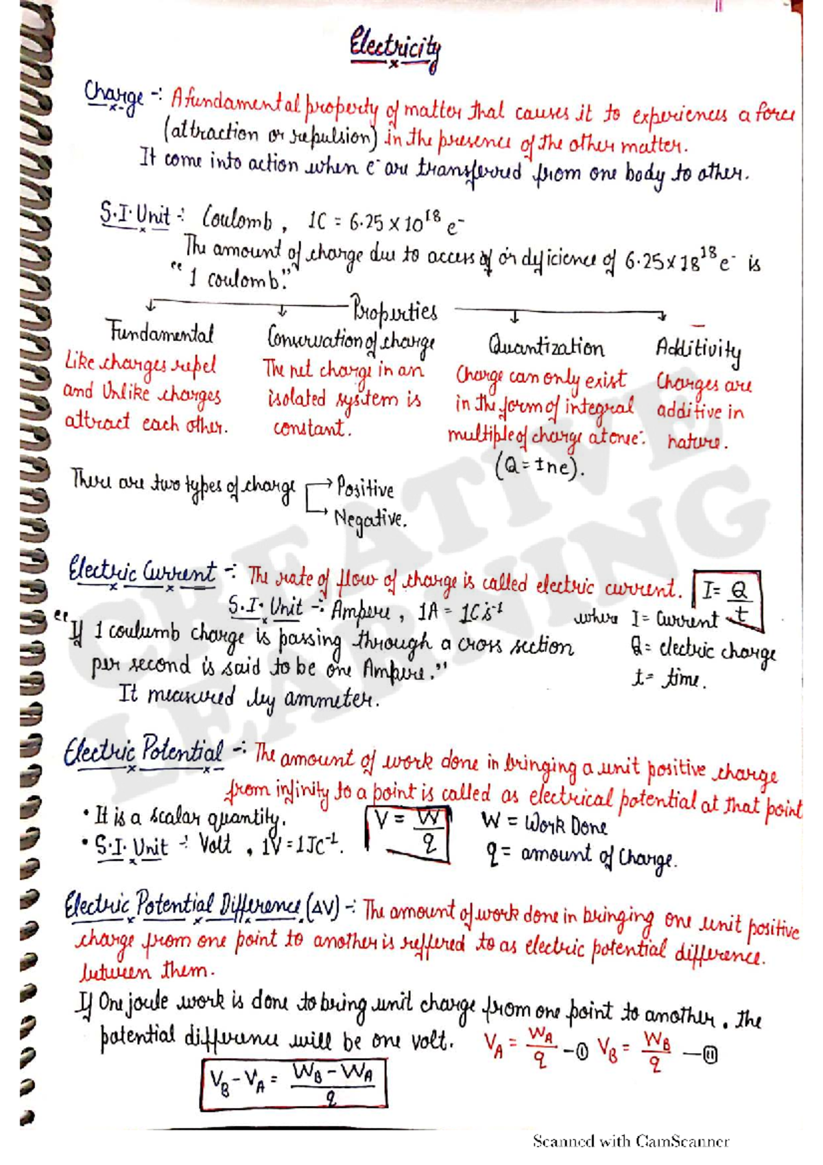 ELECTRICITY Class 10 Science Pre-Board Short Notes - Studocu