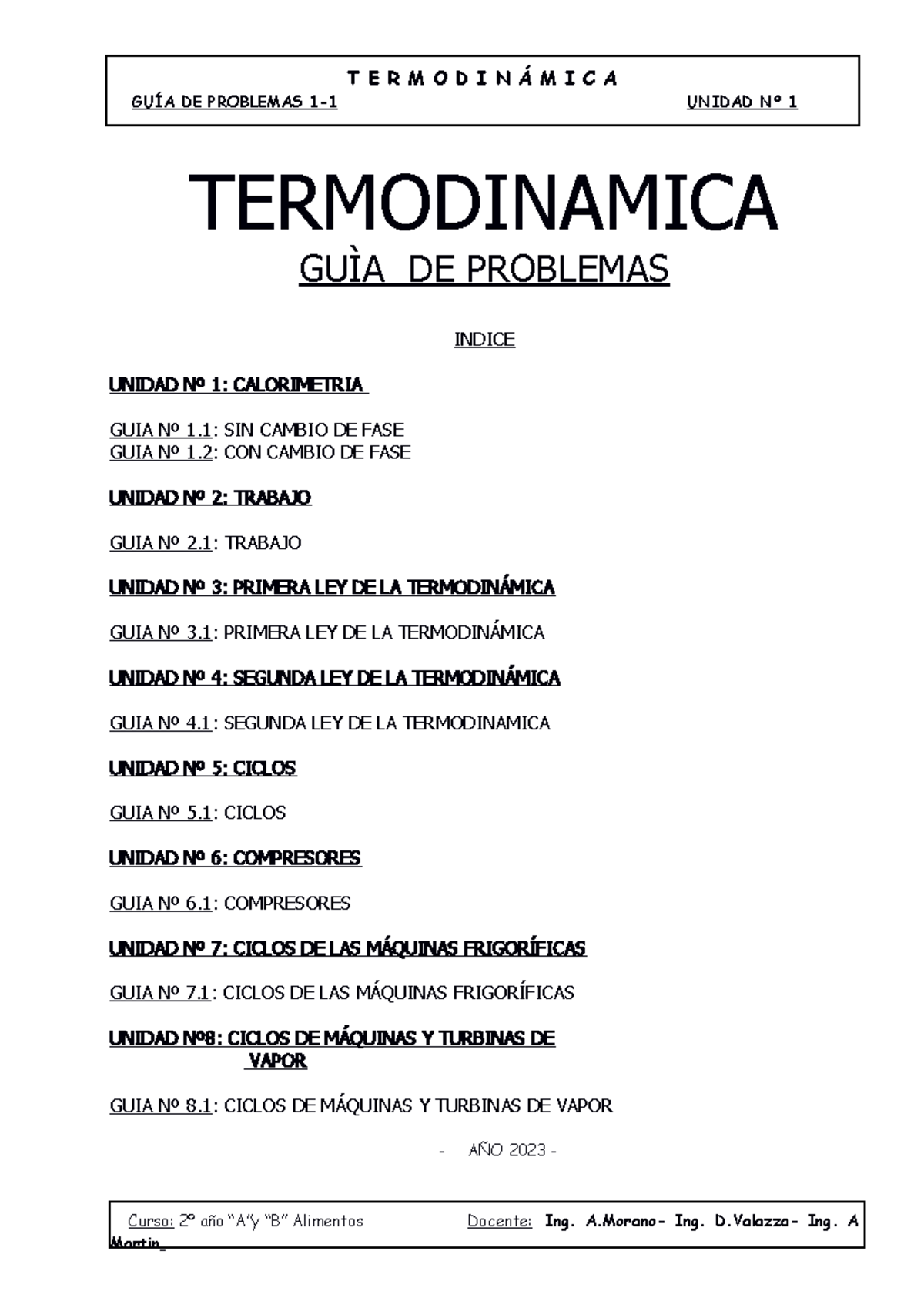 GUÍA TP- Unidad Nº1: Calorimetría y Problemas de Termodinámica - Studocu