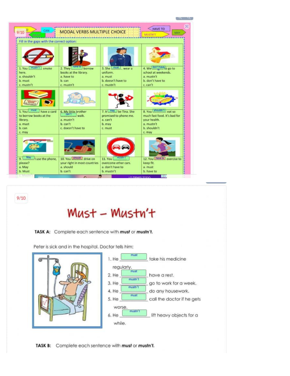 D HAVE TO CAN MODAL VERBS MULTIPLE CHOICE EXERCISES - Studocu
