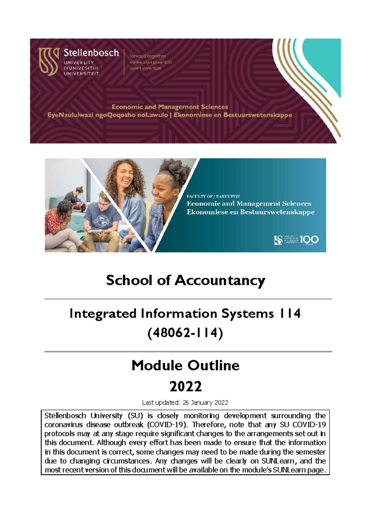 Information Systems 114: 2022 Module Framework Overview - Studocu
