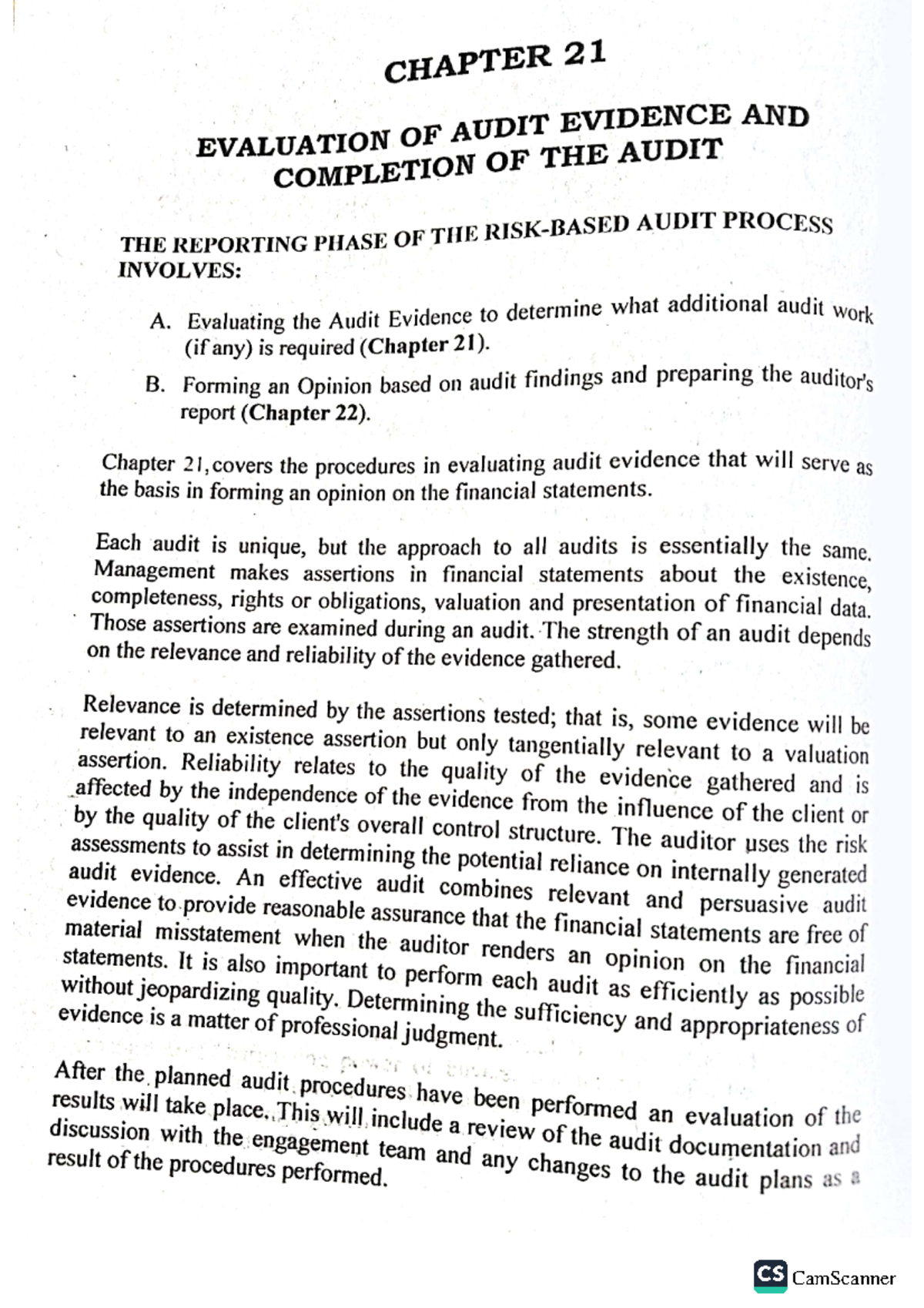 Completing THE Audit - Accounting - Studocu