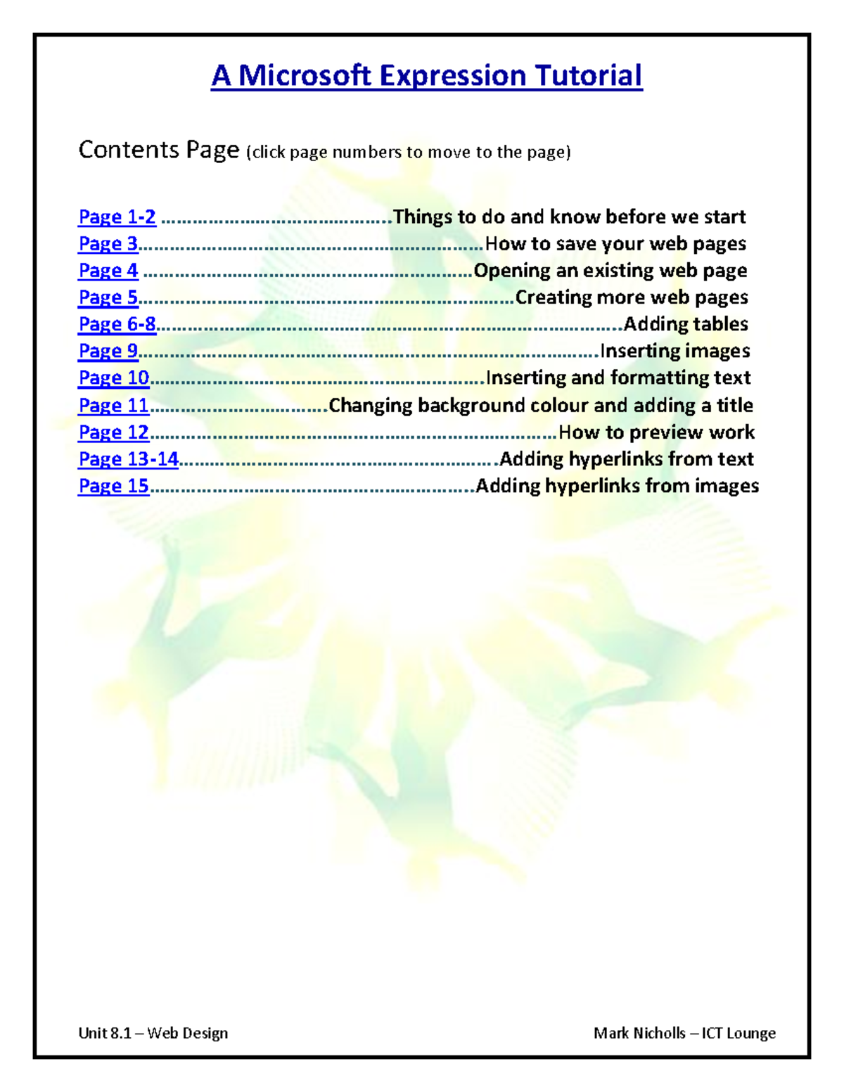 Microsoft Expression Web Design Tutorial (Unit 8.1) - Studocu