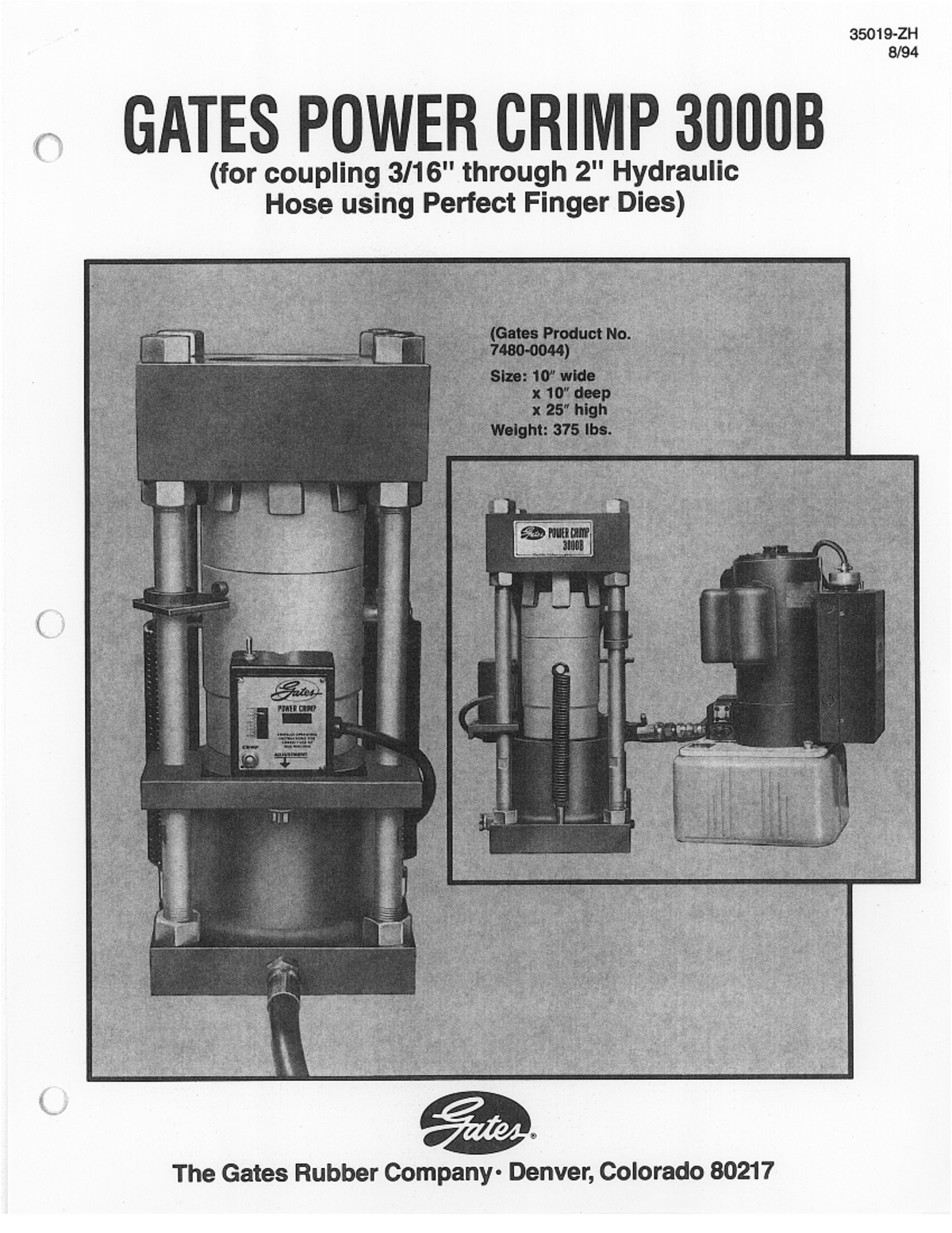 GATES POWER CRIMP 3000B Manual: Operating and Maintenance Guide - Studocu