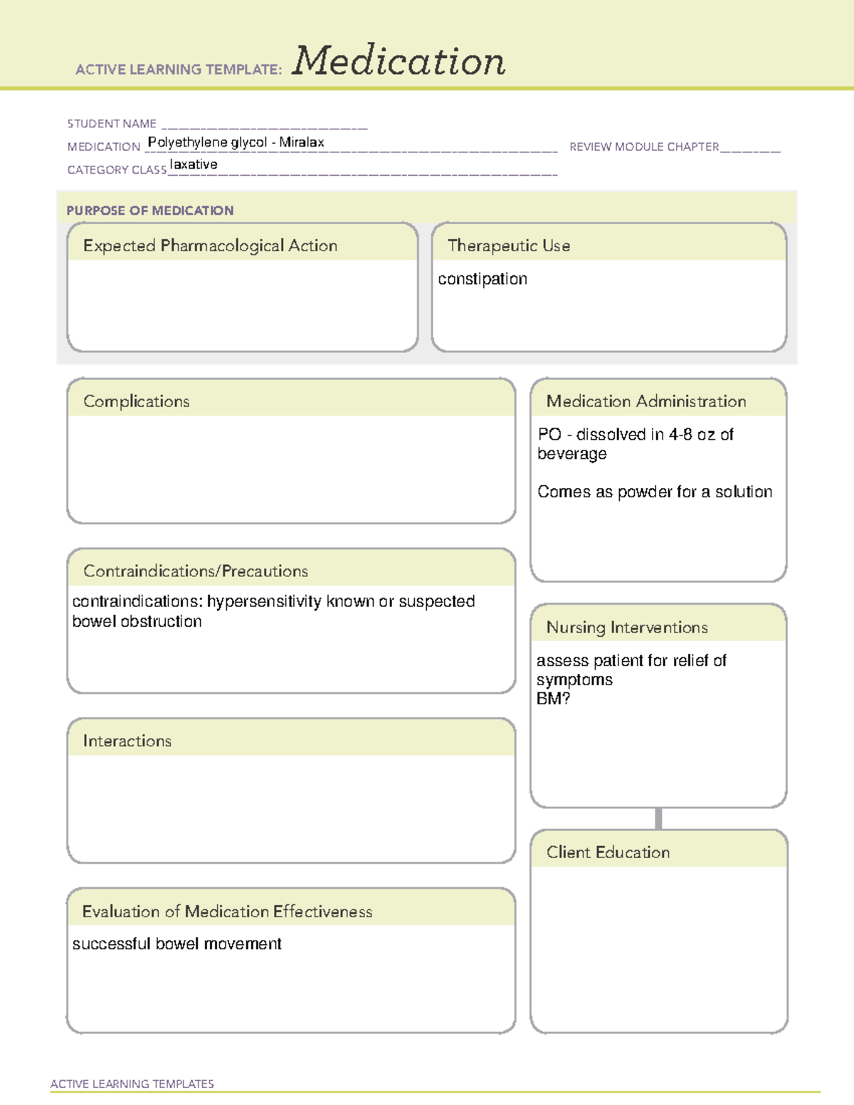 Miralax - Medication Template - ACTIVE LEARNING TEMPLATES Medication ...