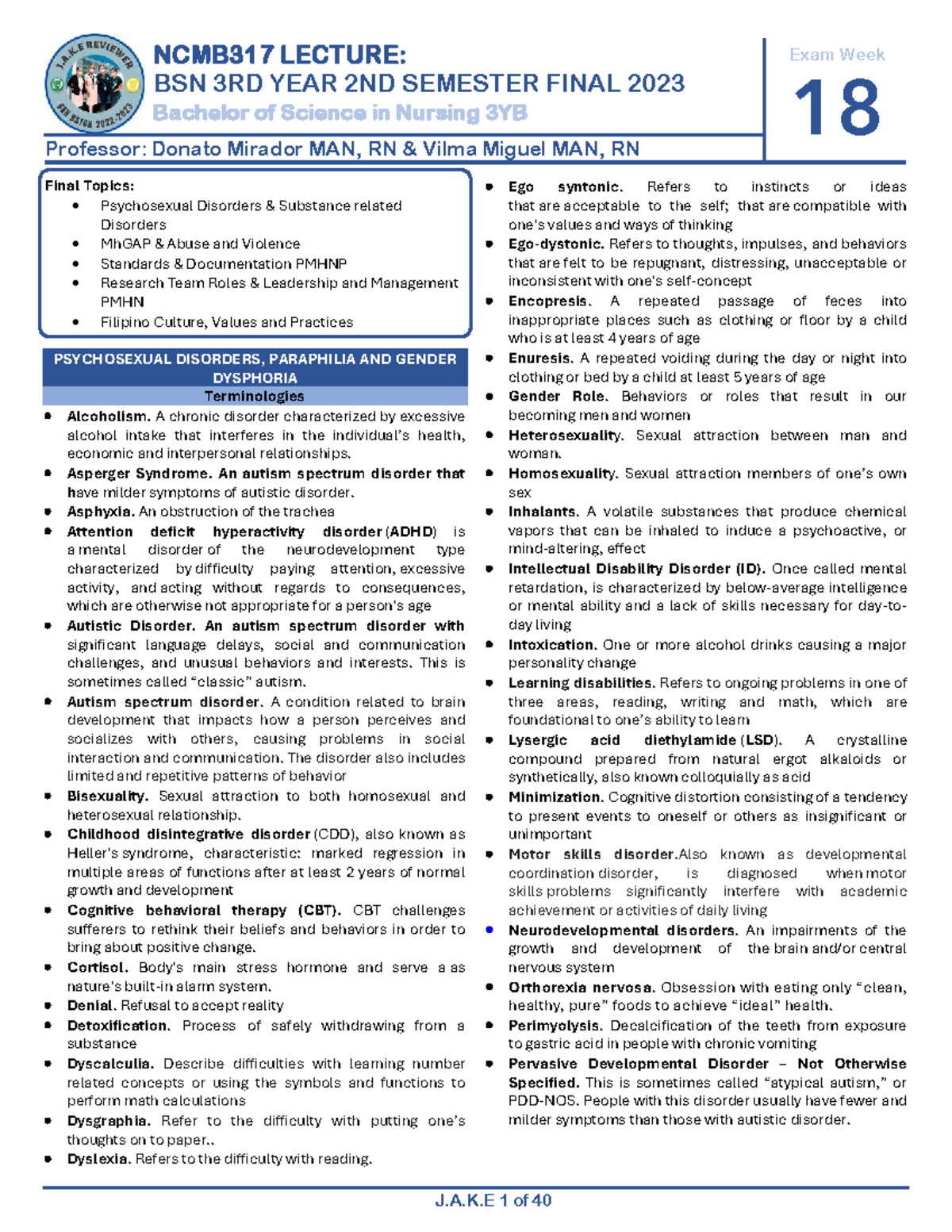 NCMB317 LECTURE: BSN 3RD YEAR 2ND SEMESTER FINAL REVIEW 2023 - Studocu