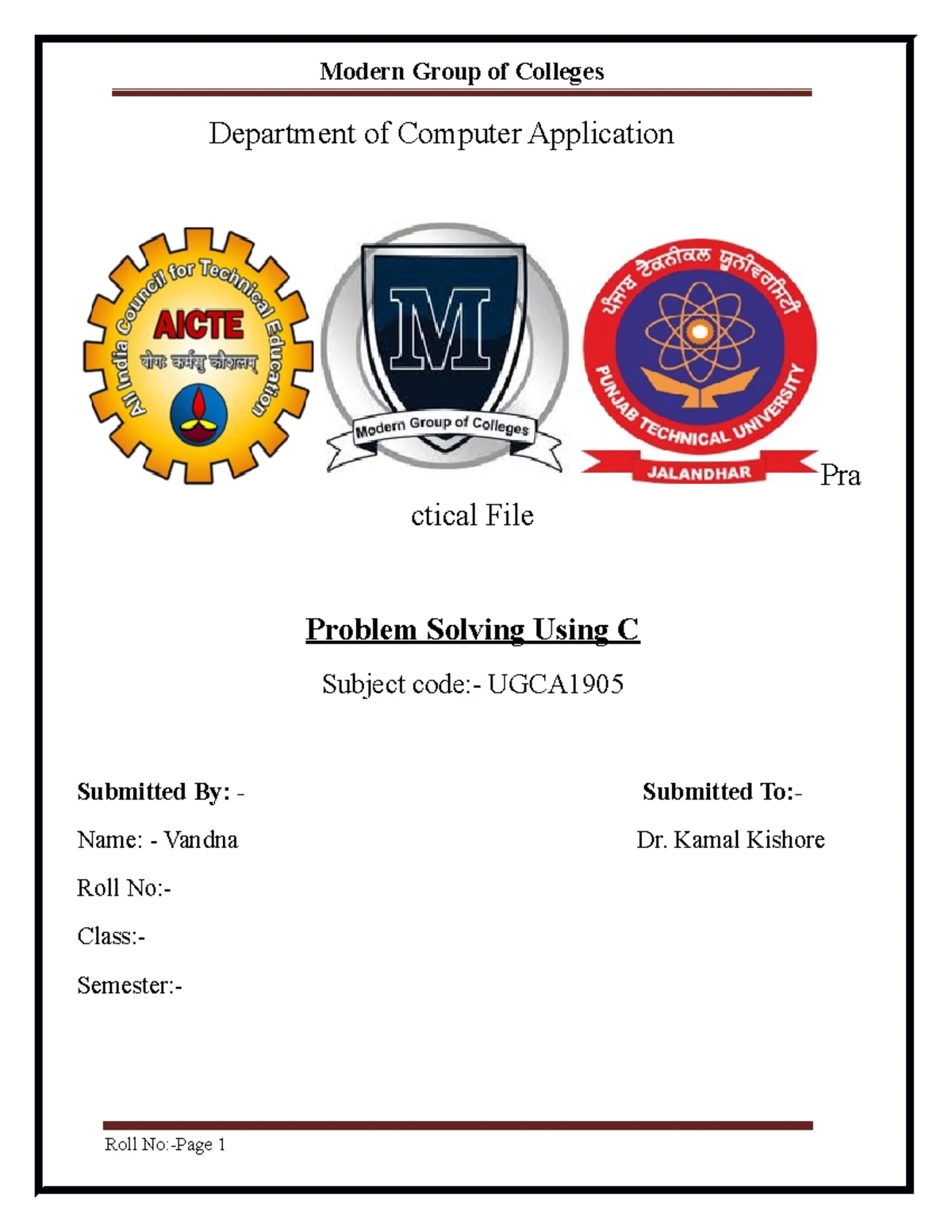 Practical 1 PC Assembly - PRACTICAL- 1 Aim: Assembling and De Assembling of Computer System ...