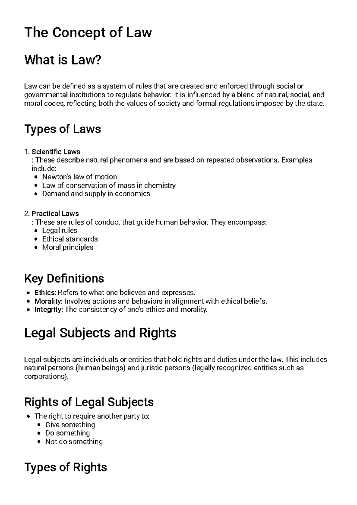 Chapter 1: The Concept of Law - Study Guide - Studocu