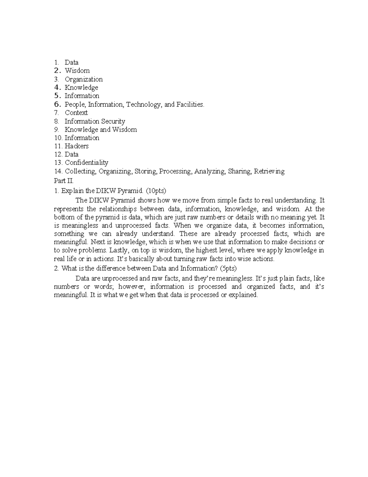 DIKW Pyramid Explained: From Data to Wisdom (Document 1) - Studocu