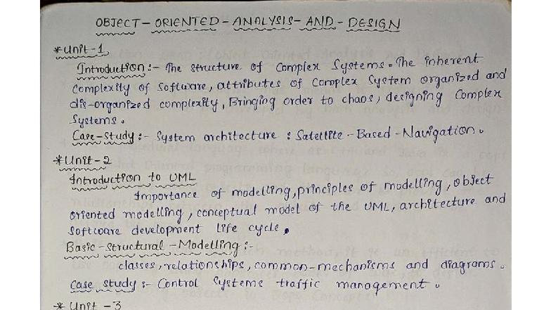OOAD 101: Understanding Complex Systems and UML Modeling - Studocu