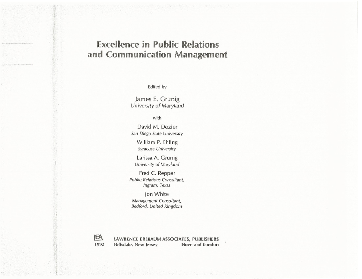 4 PR Models: Insights from Excellence in Public Relations and ...
