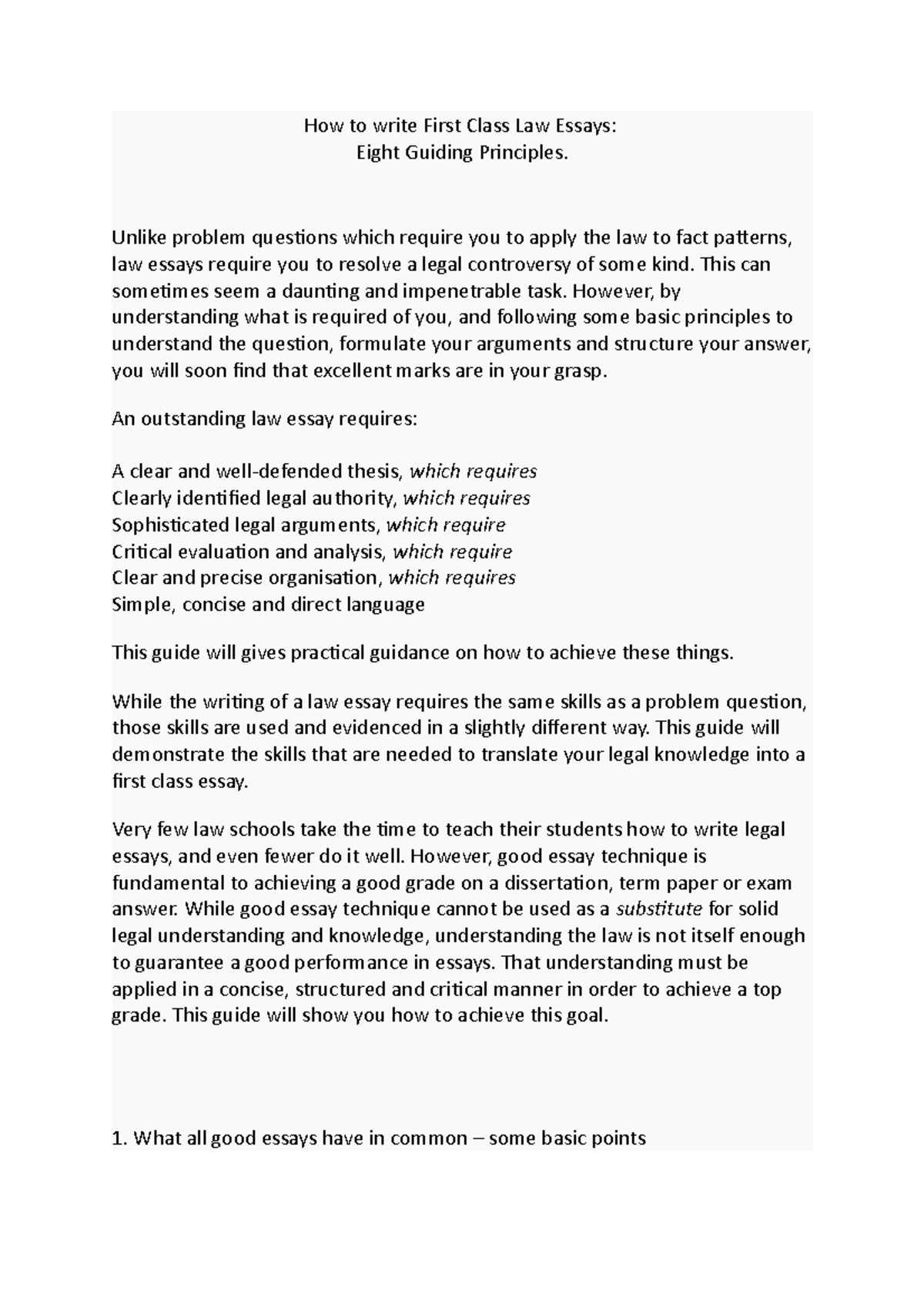 How to write First Class Law Essays - Unlike problem questions which ...