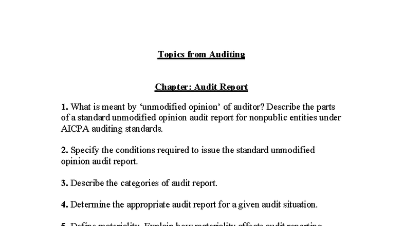 BBA-23-Batch: Key Topics in Auditing - Audit Reports & Responsibilities ...