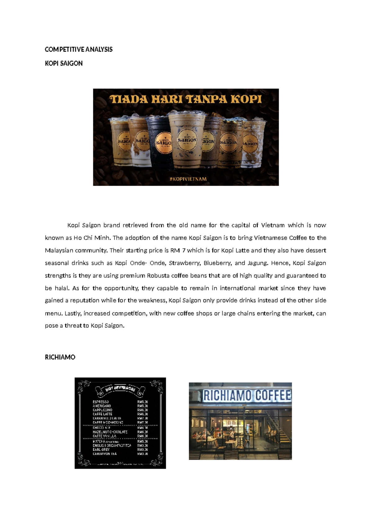 Competitive Analysis of Leading Coffee Brands in Malaysia - Studocu