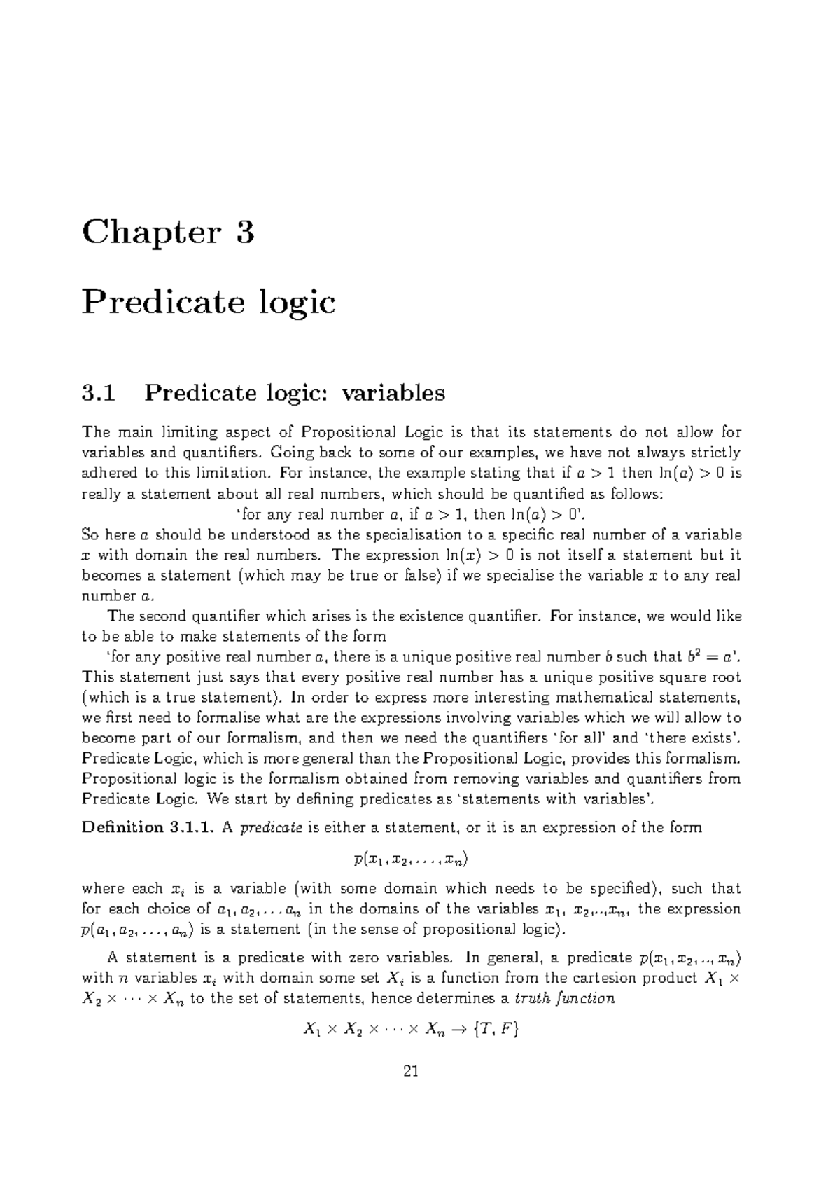 Chapter 3: Predicate Logic and Its Variables in Logic Sets - Studocu