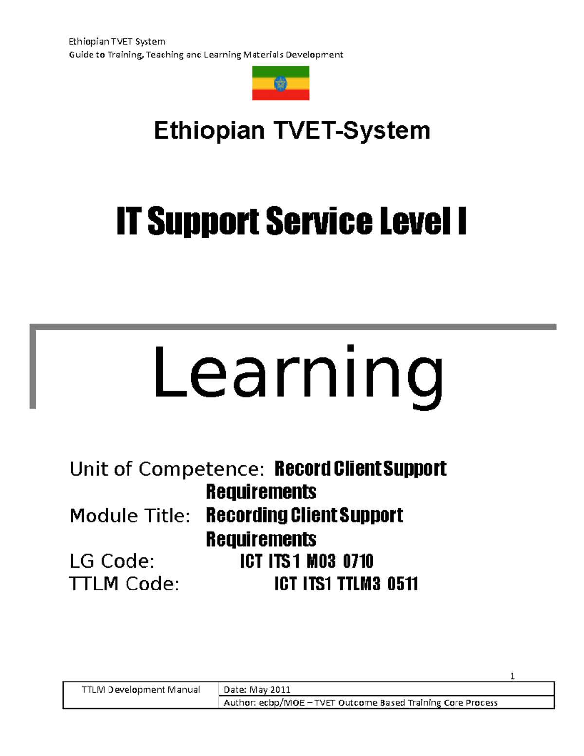 ICT ITS 1 M03 0710: Comprehensive Guide to Recording Client Support ...
