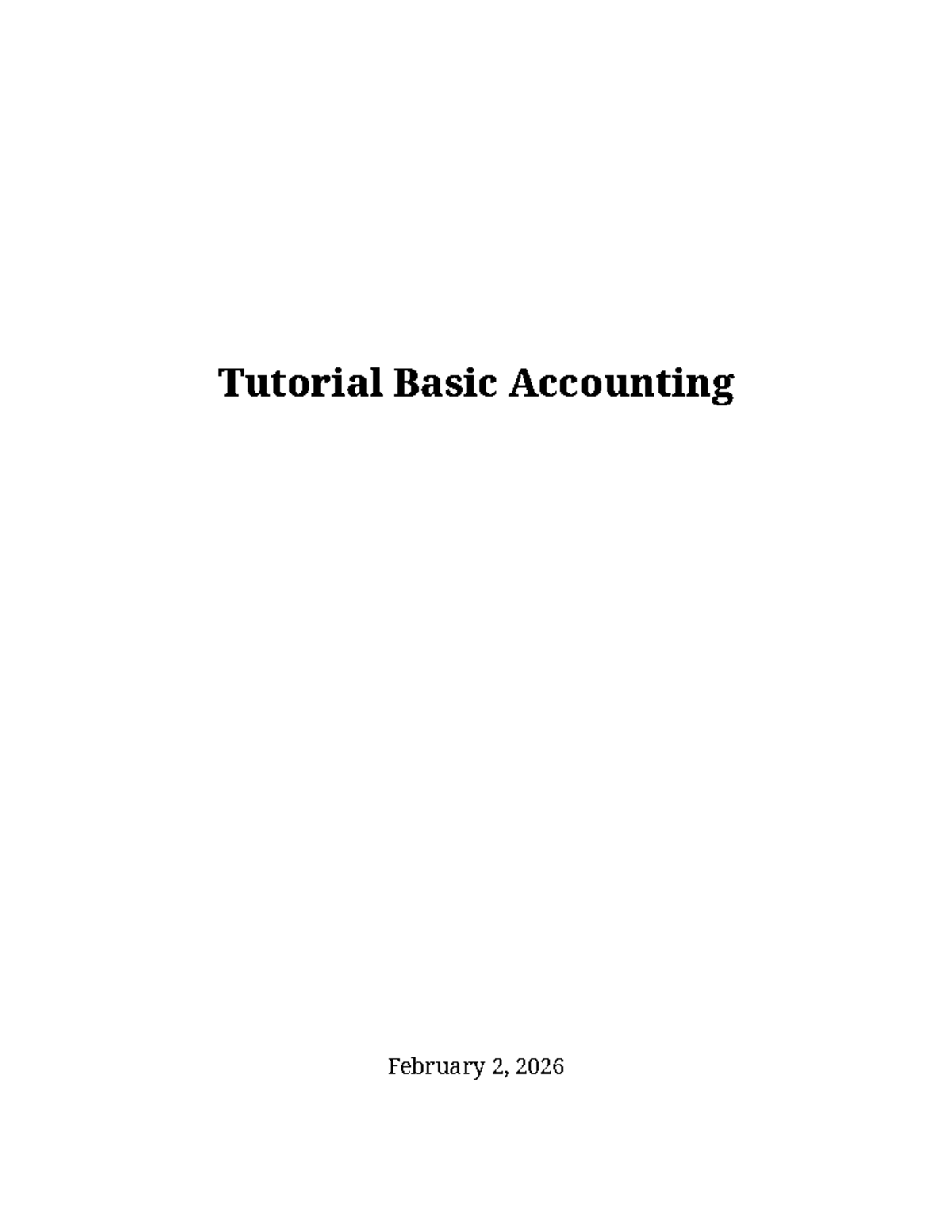Tutorial on Basic Accounting Principles and Concepts - Studocu