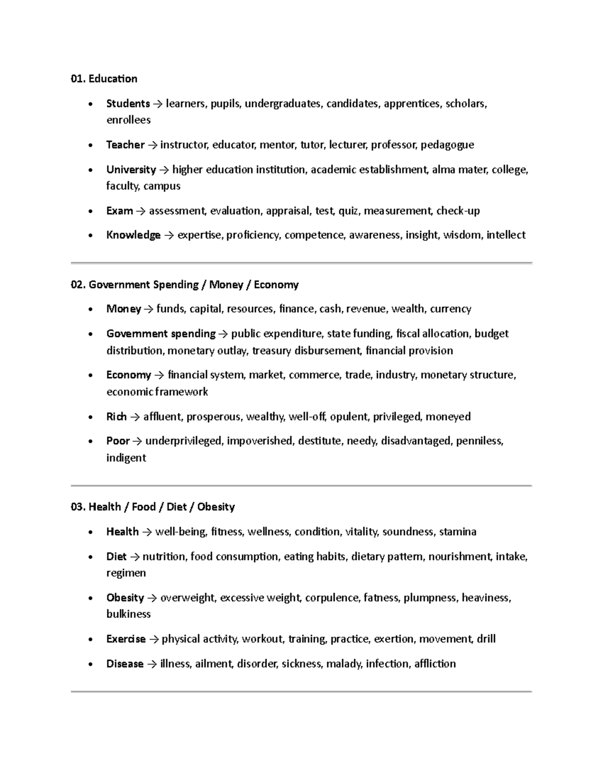 12. Tourism: Topic-Wise Synonyms for Travel and Transport - Studocu
