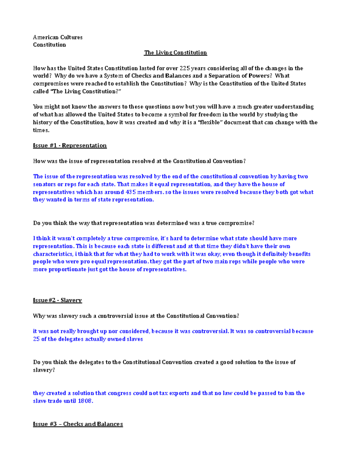 AC The Living Constitution Study Guide: Key Issues and Analysis - Studocu