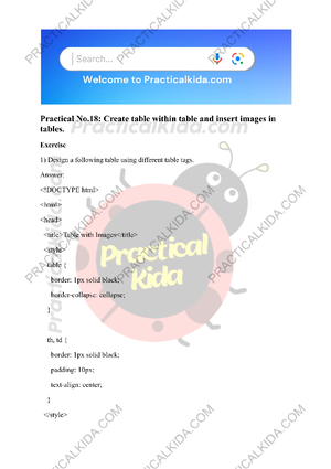 Practical No.16 WPD - and R Search Welcome to Practicalkida Practical No: Work with different ...