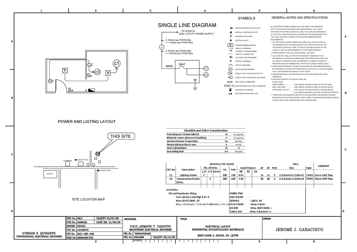 Electrical Works Specifications and General Notes for SOLECO 220V - Studocu