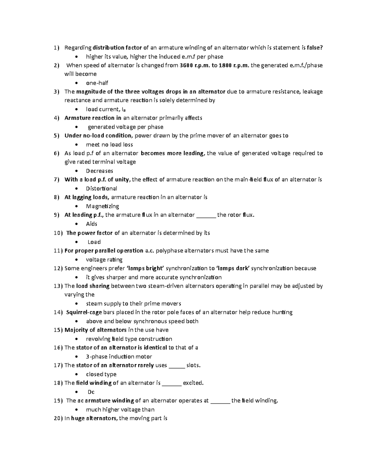NOTE - Alternator Concepts and Characteristics Explained - Studocu