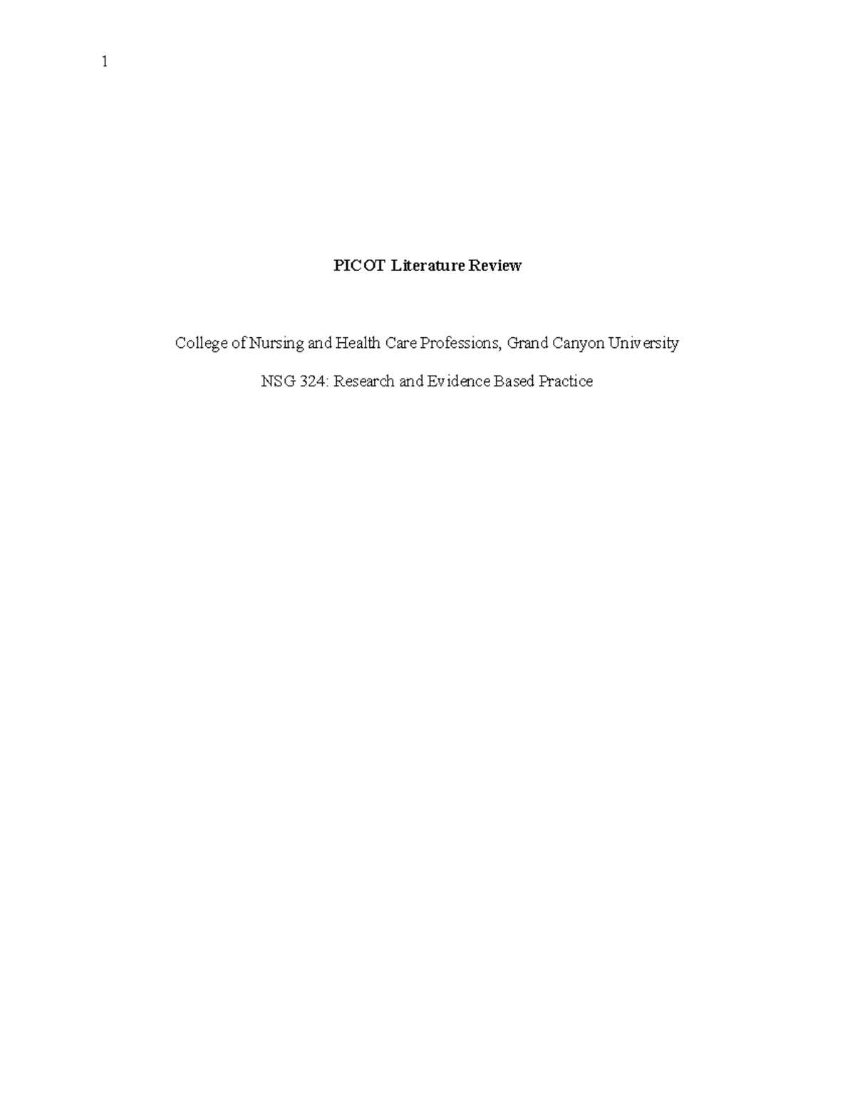 NSG 324 PICOT Literature Review: Cardiovascular Health in Women 55 ...