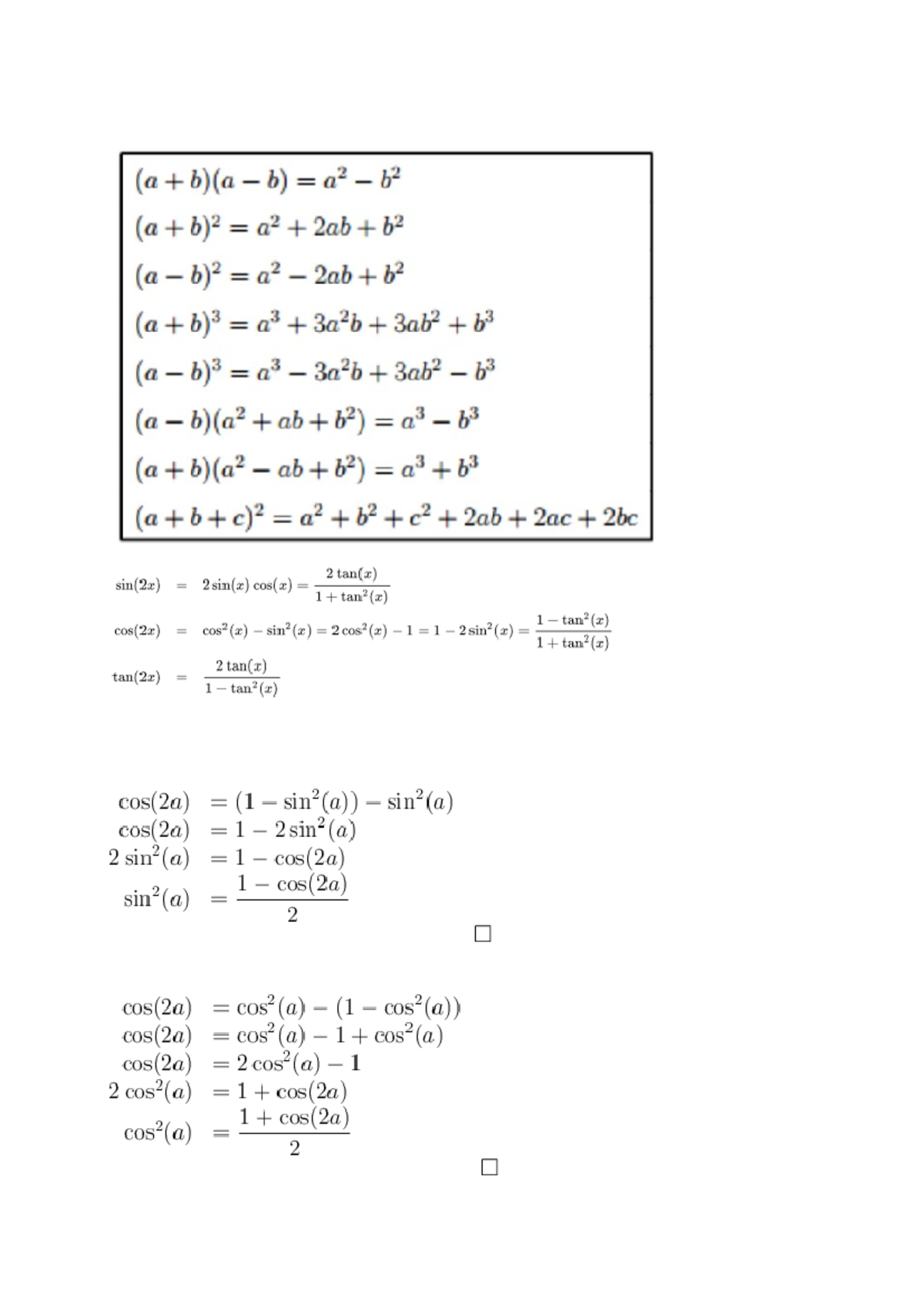 Math 101 - Polynomial Expressions and Trigonometric Identities Notes ...