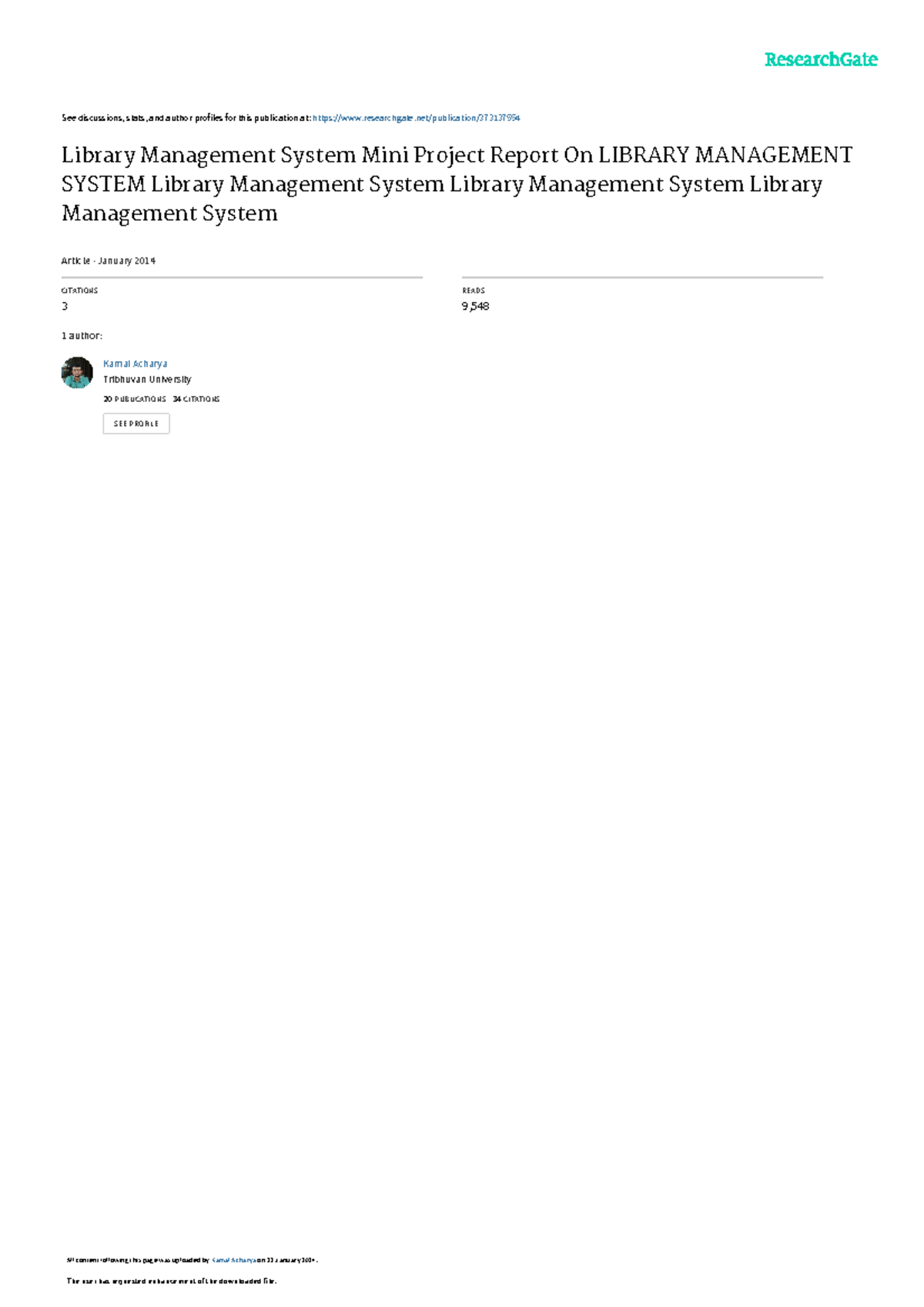 Library Management System Mini Project Report (BSC CSIT) - Studocu
