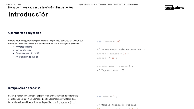 Aprende JavaScript: Fundamentos - Guía de Introducción | Codecademy ...
