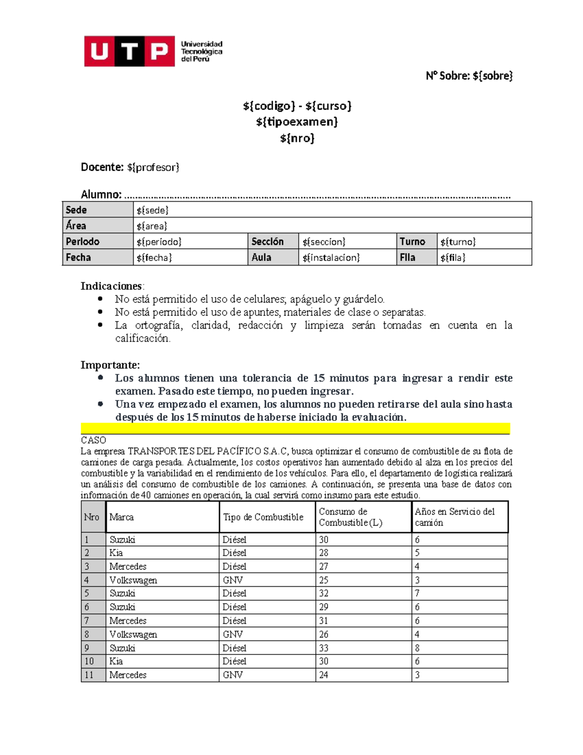 Optimización del Consumo de Combustible - EVC PC1 Final Exam - Studocu